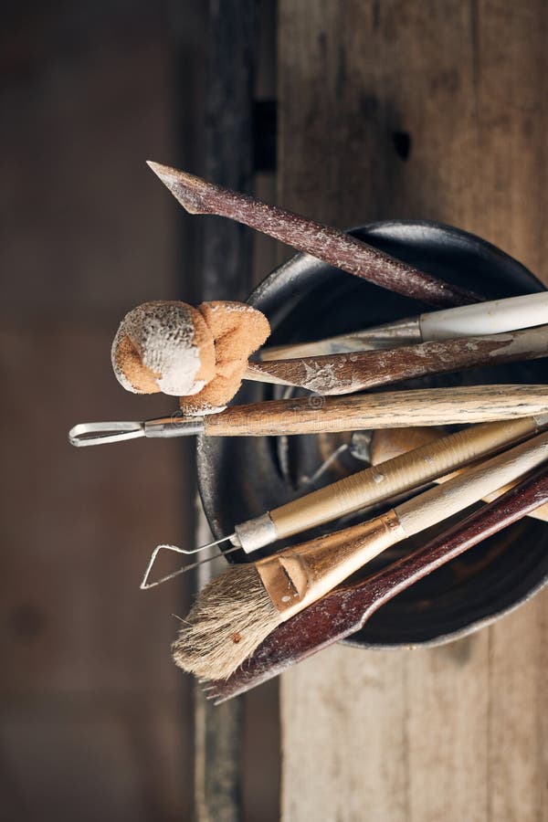 Tools for forming clay. stock image. Image of sculpt - 168370887