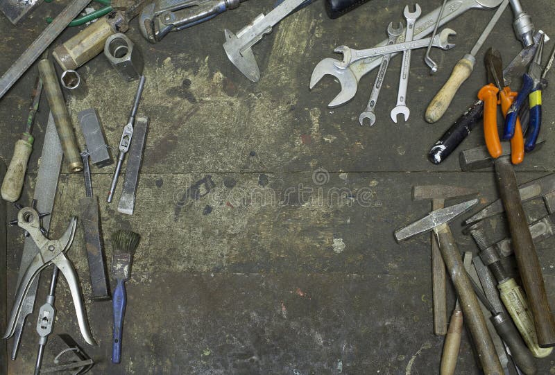Tools in Frame Shape in Workshop Stock Image - Image of tools, iron ...