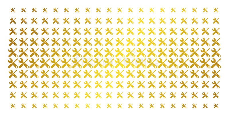 Tools Golden Halftone Matrix Stock Vector - Illustration of adjust ...