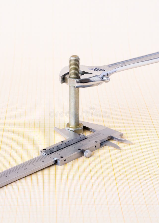 Set of Tools on Graph Paper Stock Photo - Image of precision, equipment ...