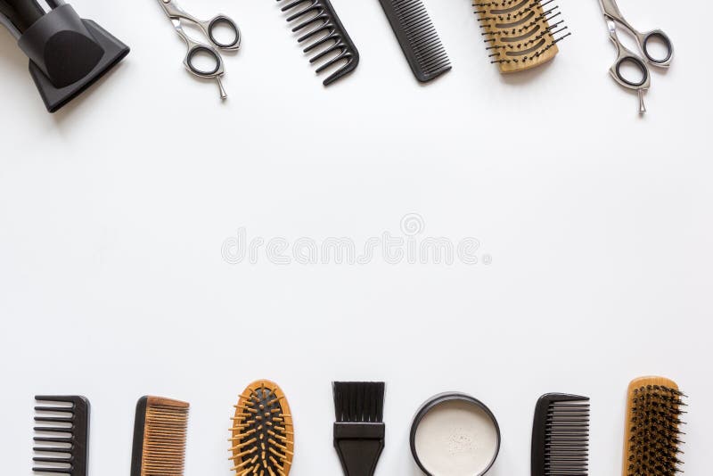 Tools for Hair Styling on White Background Top View Stock Image - Image ... Tools for Hair Styling on White Background Top View Stock Image - Image ...