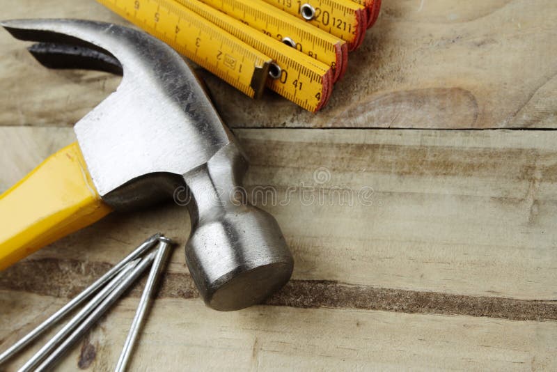 Hammer and ruler stock photo. Image of measure, inside - 29333052