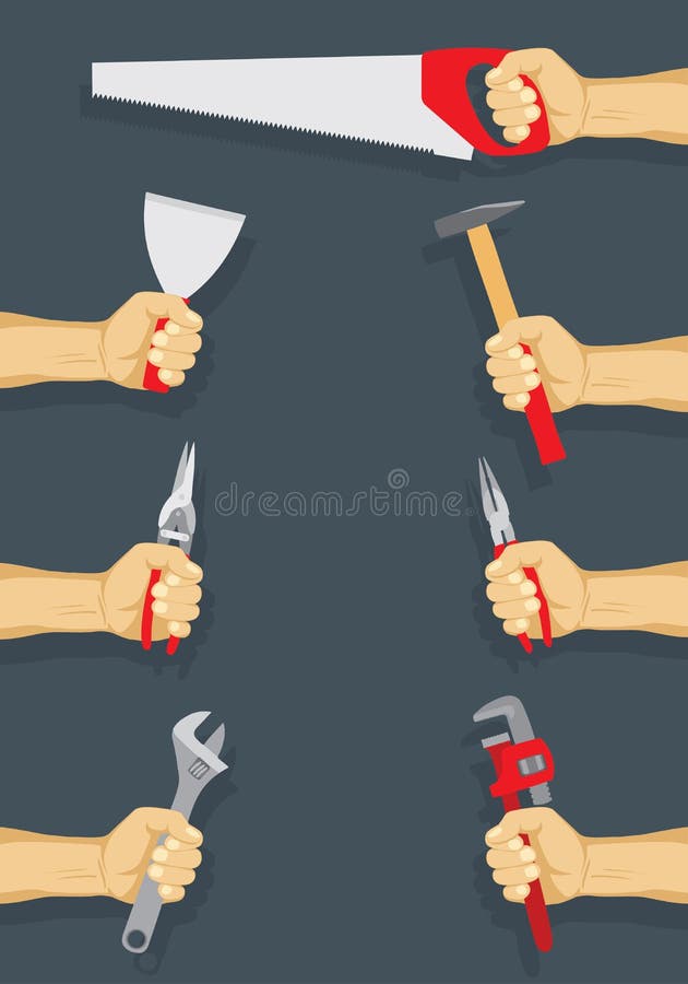 Tools in hand stock vector. Illustration of home, repair - 83061638