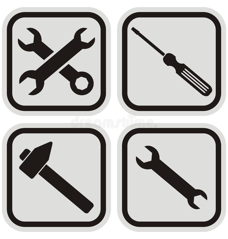 Tools, set, vector icon stock vector. Illustration of contour - 49344275