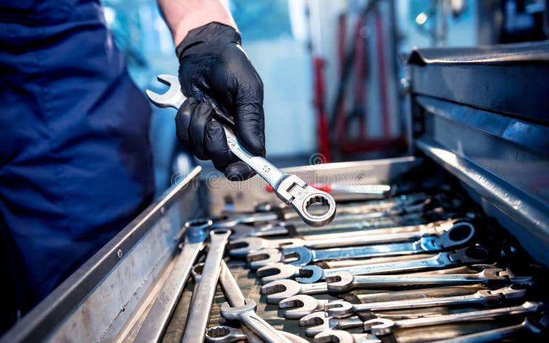 Tools at the Hands. Auto Repair Service Stock Image - Image of business ...