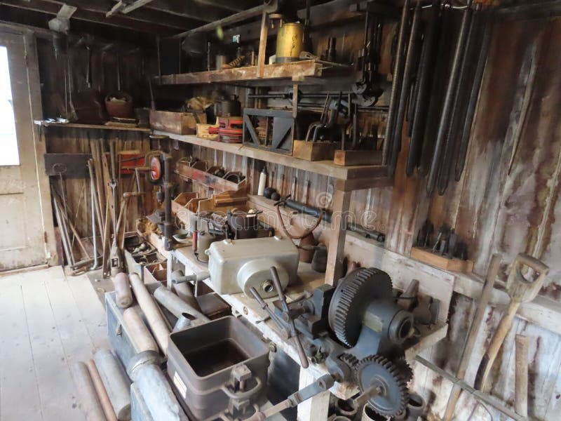 Tools in an Old Workshop stock image. Image of metal - 368211871