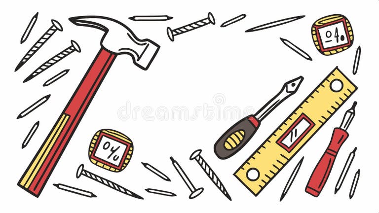 Tools and Hardware Border, DIY Frame and Workshop Design Vector Design ...