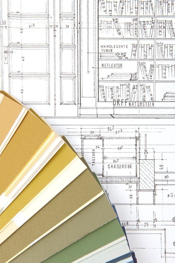 Tools for Home Renovation on Architectural Drawing Stock Image - Image ...