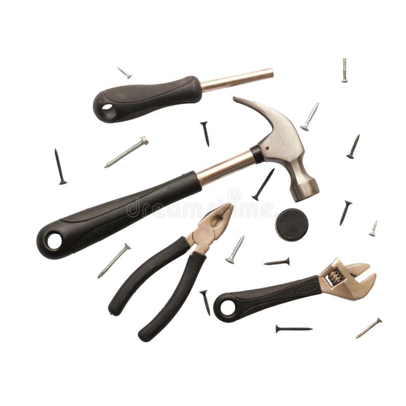 Tools for Housework , Set of Tools Isolated in White Stock Photo ...