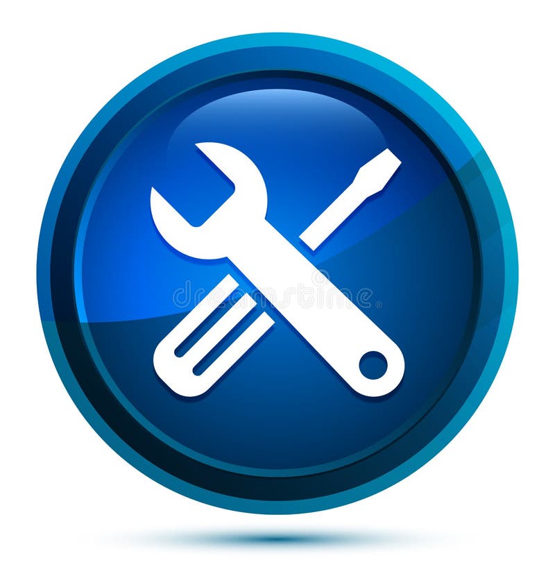 Tools icon blue stock illustration. Illustration of illustration - 4878081