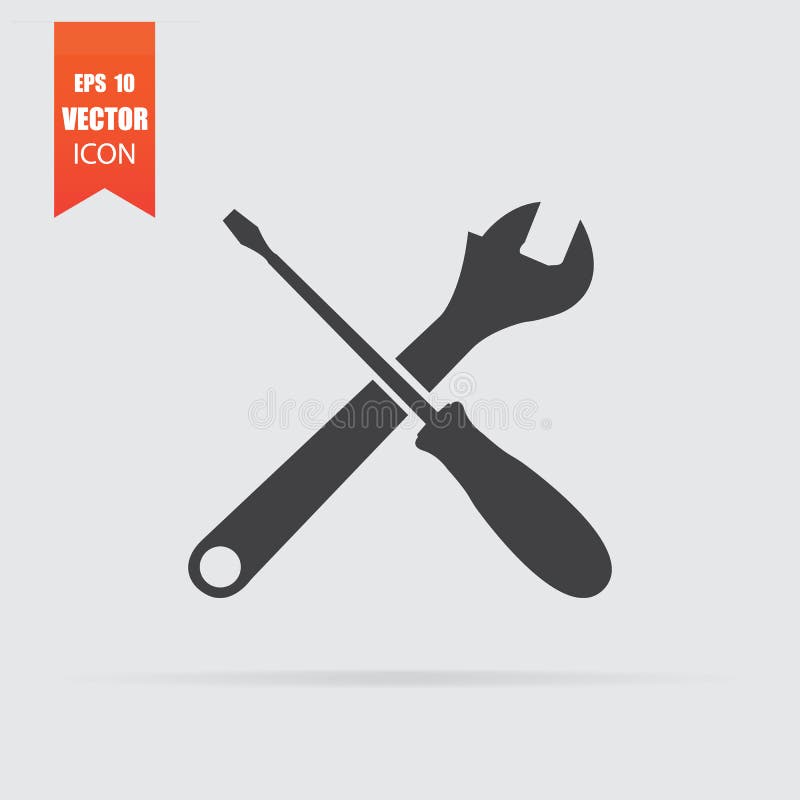 Tools Icon in Flat Style Isolated on Grey Background Stock Vector ...