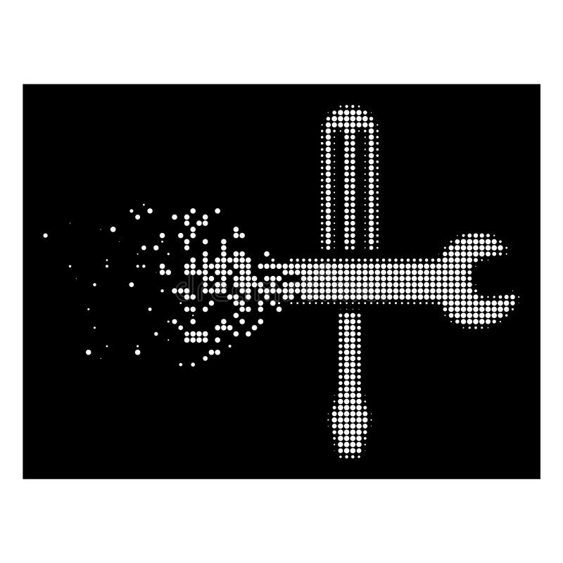 Bright Broken Pixelated Halftone Tools Icon Stock Vector - Illustration ...
