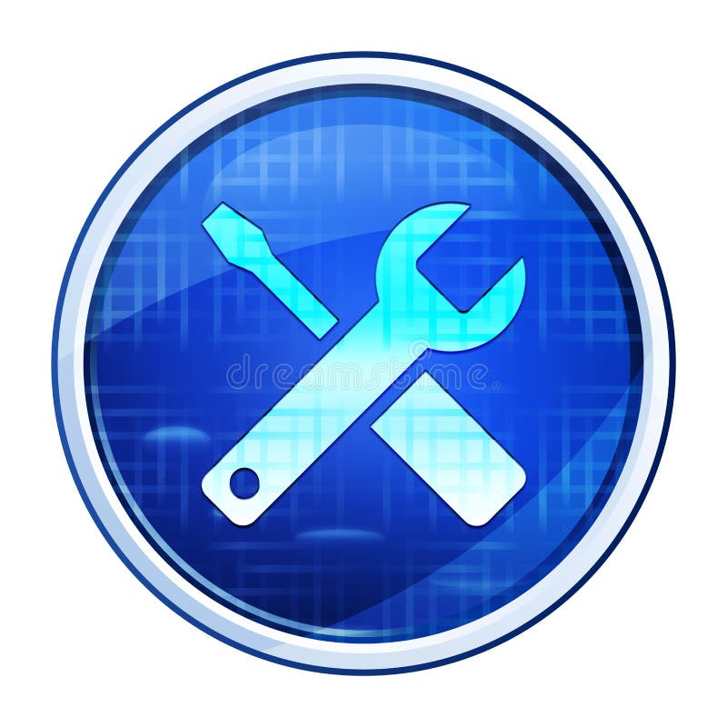 Tools Icon Futuristic Blue Round Button Vector Illustration Stock Image ...