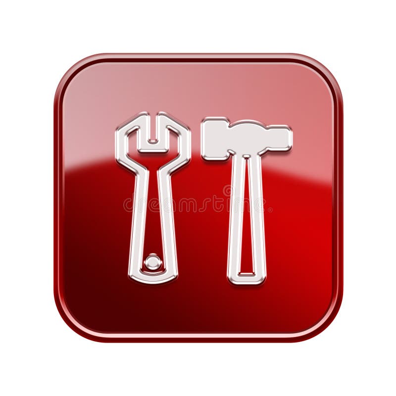 Tools icon glossy red. stock illustration. Illustration of glossy ...