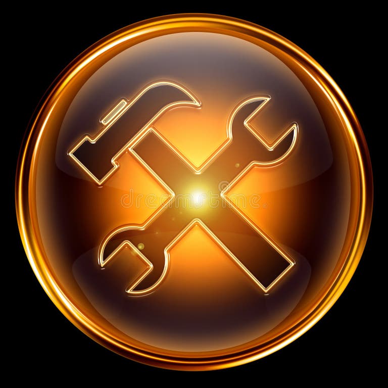 Tools icon golden. stock illustration. Illustration of isolated - 13363193