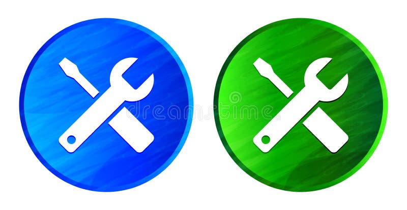 Tools Icon Grunge Texture Round Button Set Illustration Stock ...