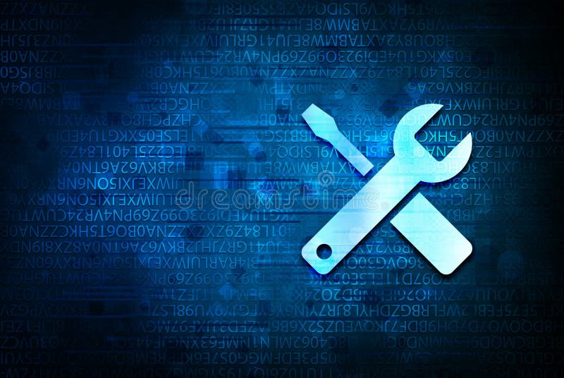 Tools Icon Abstract Blue Background Illustration Design Stock ...