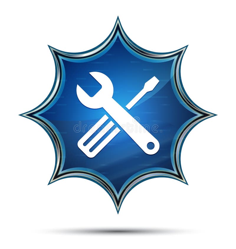 Tools Icon Magical Glassy Sunburst Blue Button Stock Illustration ...