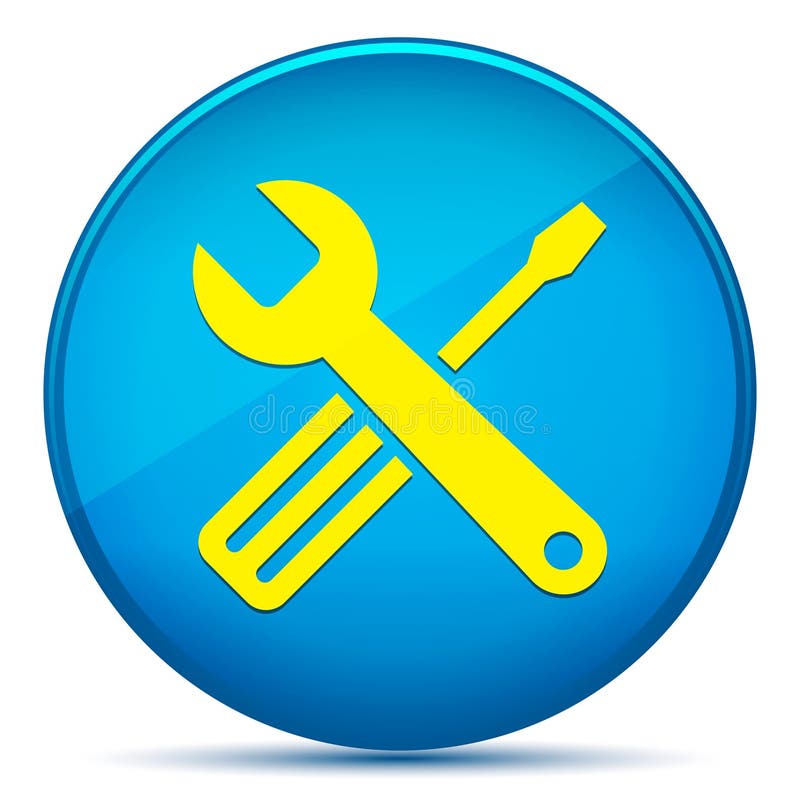 Tools Icon Modern Flat Cyan Blue Round Button Stock Illustration ...