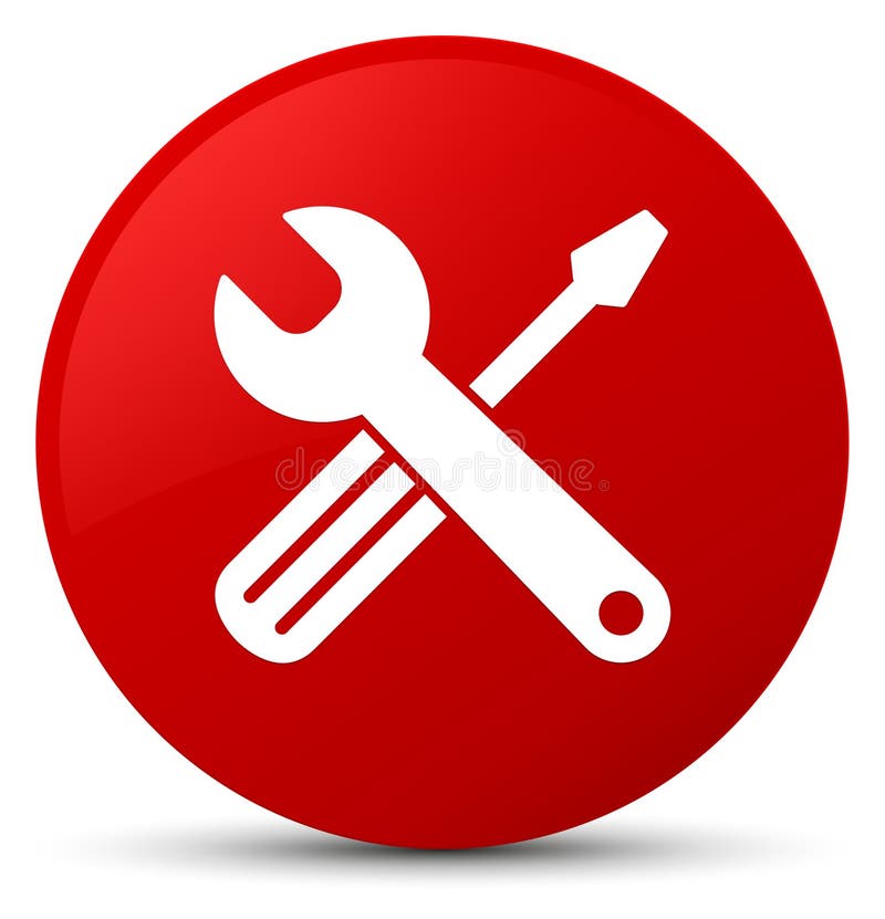 Tools Icon Red Round Button Stock Illustration - Illustration of ...