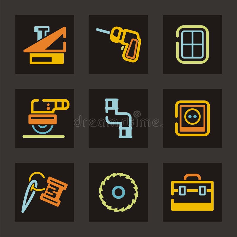 Tools Icon Series stock vector. Illustration of chimney - 1971812