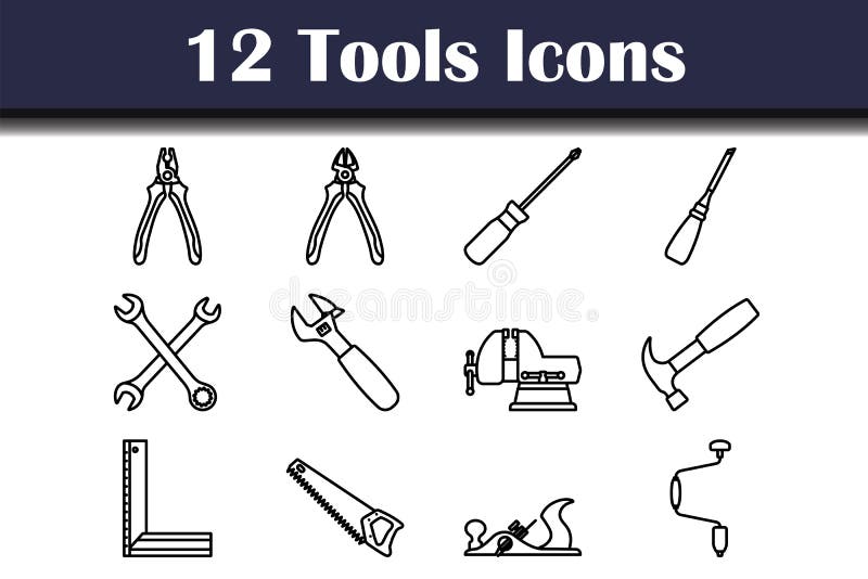 Tools Icon Set stock vector. Illustration of plane, driver - 248776227