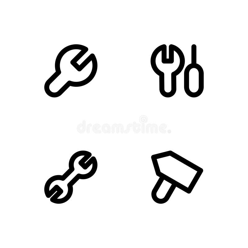 Tools Icon Set. Tools Icon. 4 Icons. Stock Vector - Illustration of ...