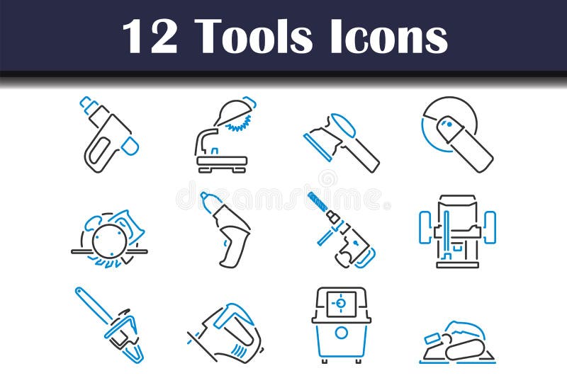 Tools Icon Set stock vector. Illustration of design - 252001017