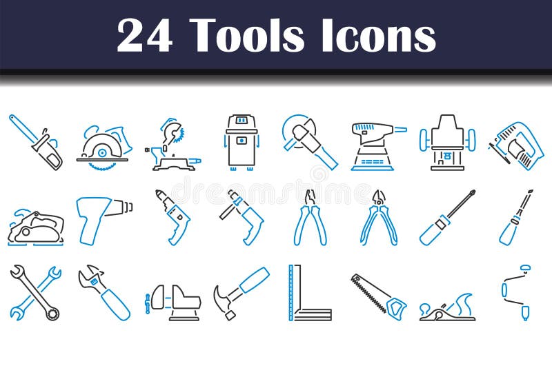 Tools Icon Set stock vector. Illustration of scale, stroke - 252071493