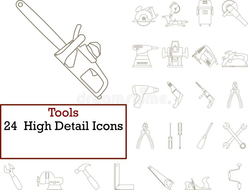 Tools Icon Set stock vector. Illustration of metal, icon - 214966308