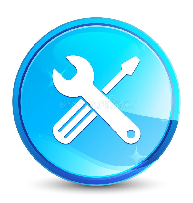 Tools Icon Splash Natural Blue Round Button Stock Vector - Illustration ...