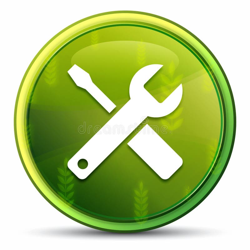 Tools Icon Spring Bright Natural Green Round Button Illustration Stock ...