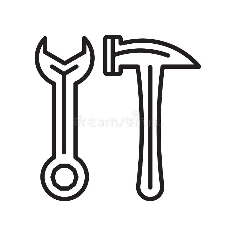 Tools Icon Vector Sign and Symbol Isolated on White Background Stock ...
