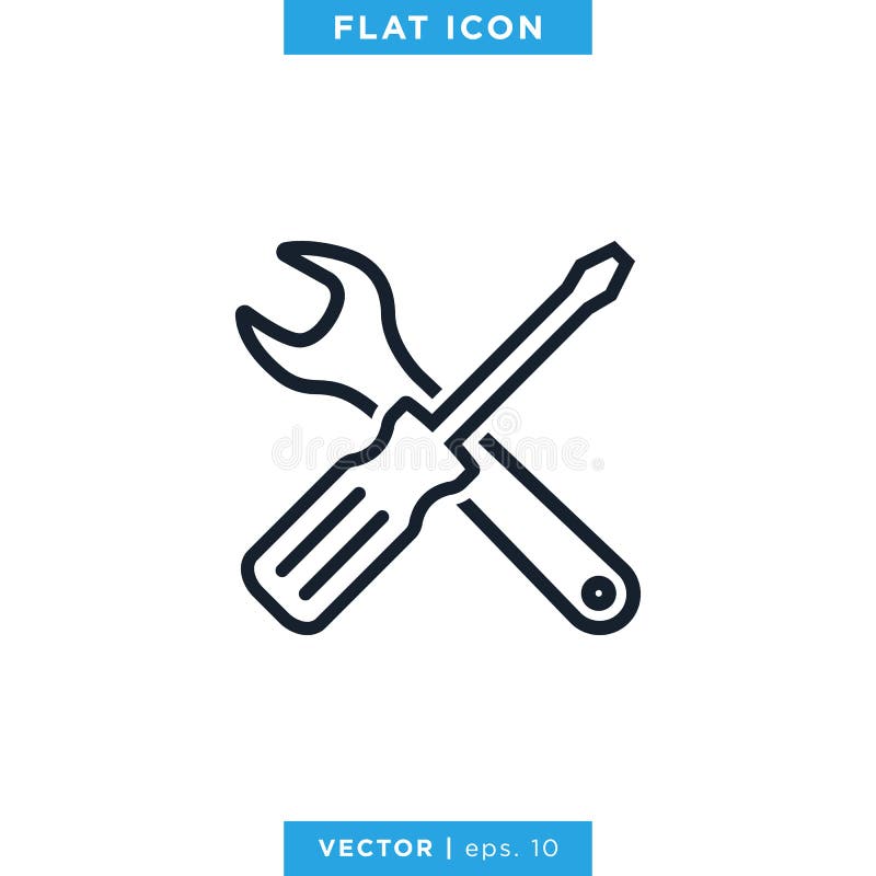Tools Icon Vector Logo Design Template. Screwdriver and Wrench Icon ...