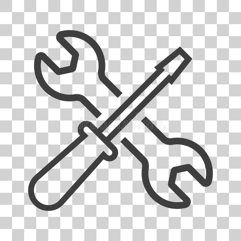 Tools Icon on White Background Stock Vector - Illustration of wrench ...