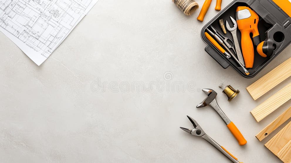 Tools Including Screwdriver Bits and Wood Dowels are Organized in a ...