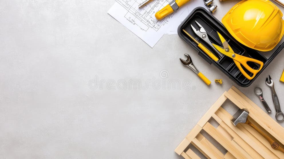 Tools Including Screwdriver Bits and Wood Dowels are Organized in a ...