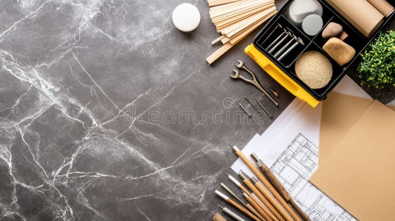 Tools Including Screwdriver Bits and Wood Dowels are Organized in a ...