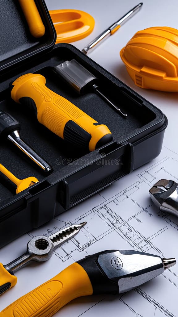 Tools Including Screwdriver Bits and Wood Dowels are Organized in a ...