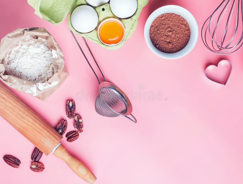 Tools and Ingredients for Making Sweet Bakery Like Pie or Cupcakes ...