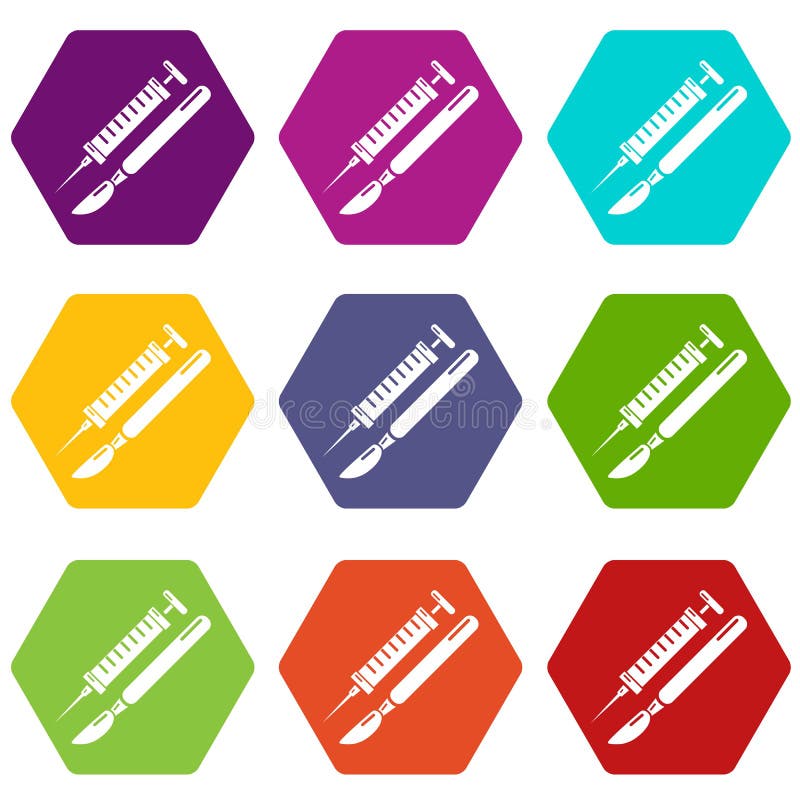 Tools Injection Icons Set 9 Vector Stock Vector - Illustration of ...