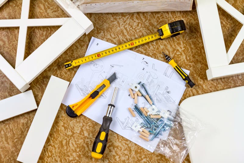 Tools, Instructions and Details for Assembly Furniture Stock Image ... Tools, Instructions and Details for Assembly Furniture Stock Image ...