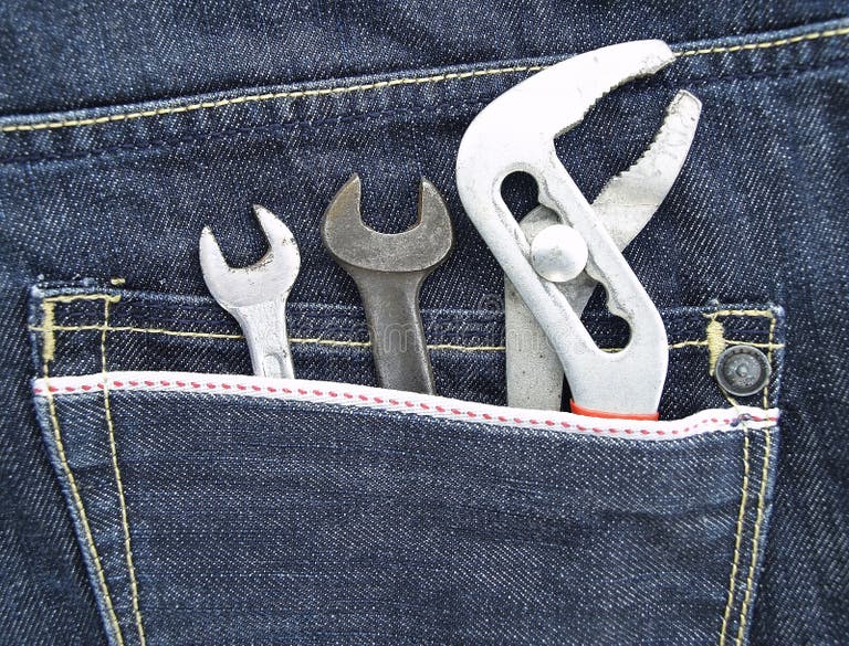 Tools in a jean pocket stock photo. Image of angle, tools - 28188528