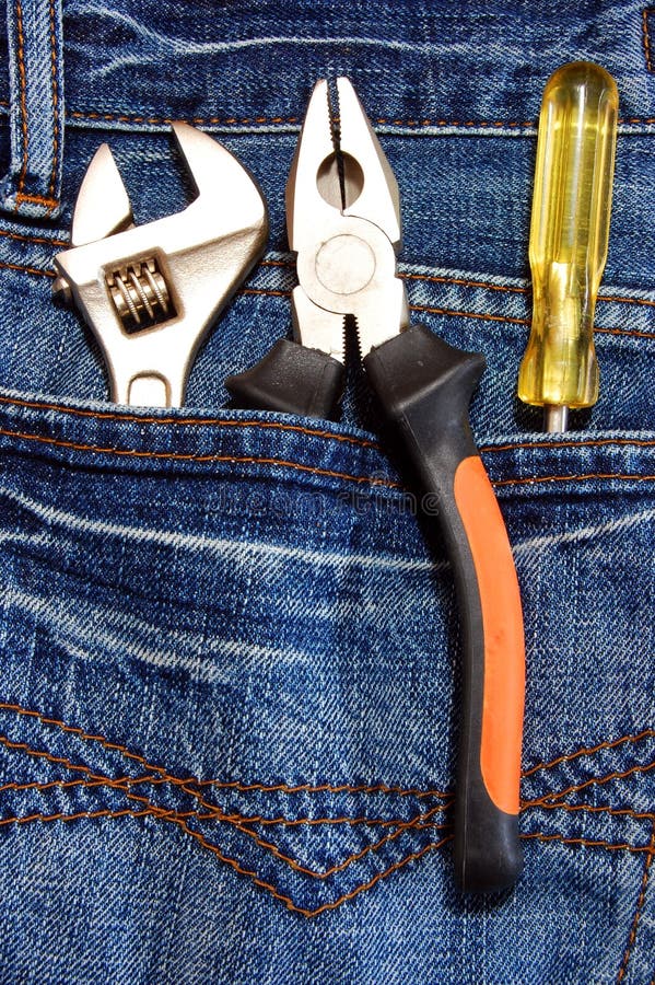 Tools and jeans stock photo. Image of mend, housework - 9738262
