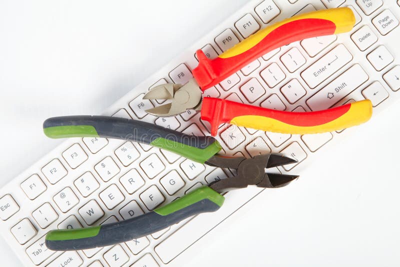 Tools and keyboard stock image. Image of industrial, wrench - 48829983