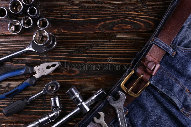 Tools Laid Out on a Table, Organized Workspace Concept To Labor Day ...