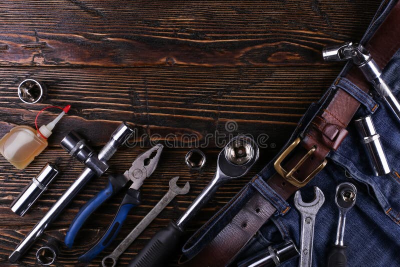 Tools Laid Out on a Table, Organized Workspace Concept To Labor Day ...