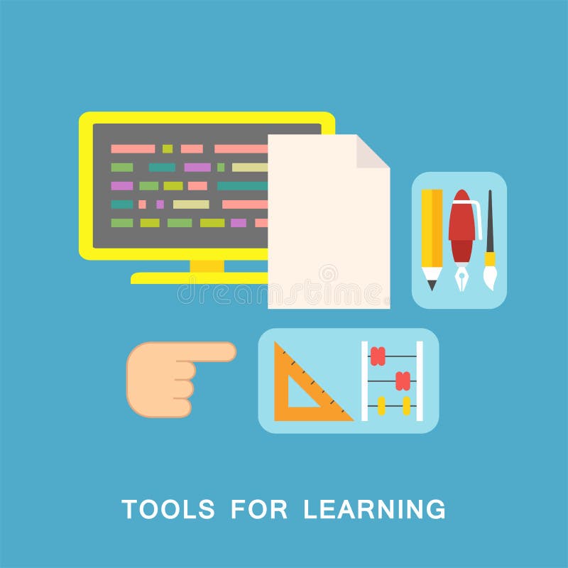 Learning Tools Words Toolbox School Education Teaching Student Stock ...