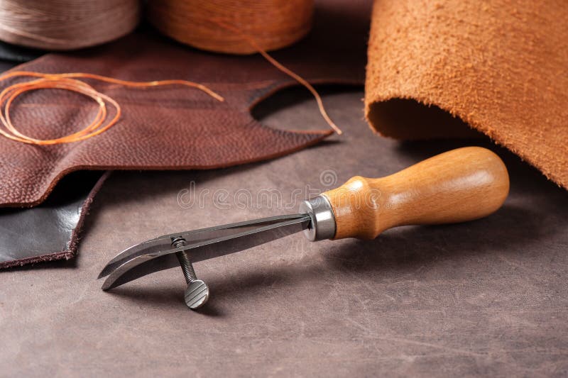 Tools for leather working stock image. Image of handicraft - 184530929