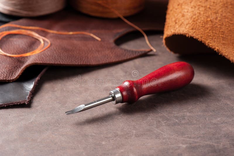 Tools for leather working stock photo. Image of edge - 184530954